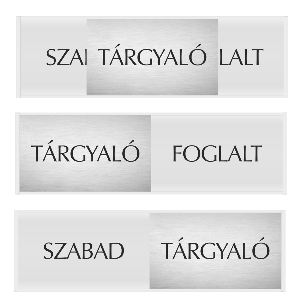 Szabad-foglalt jelzés tárgyalóra - alu-ezüst